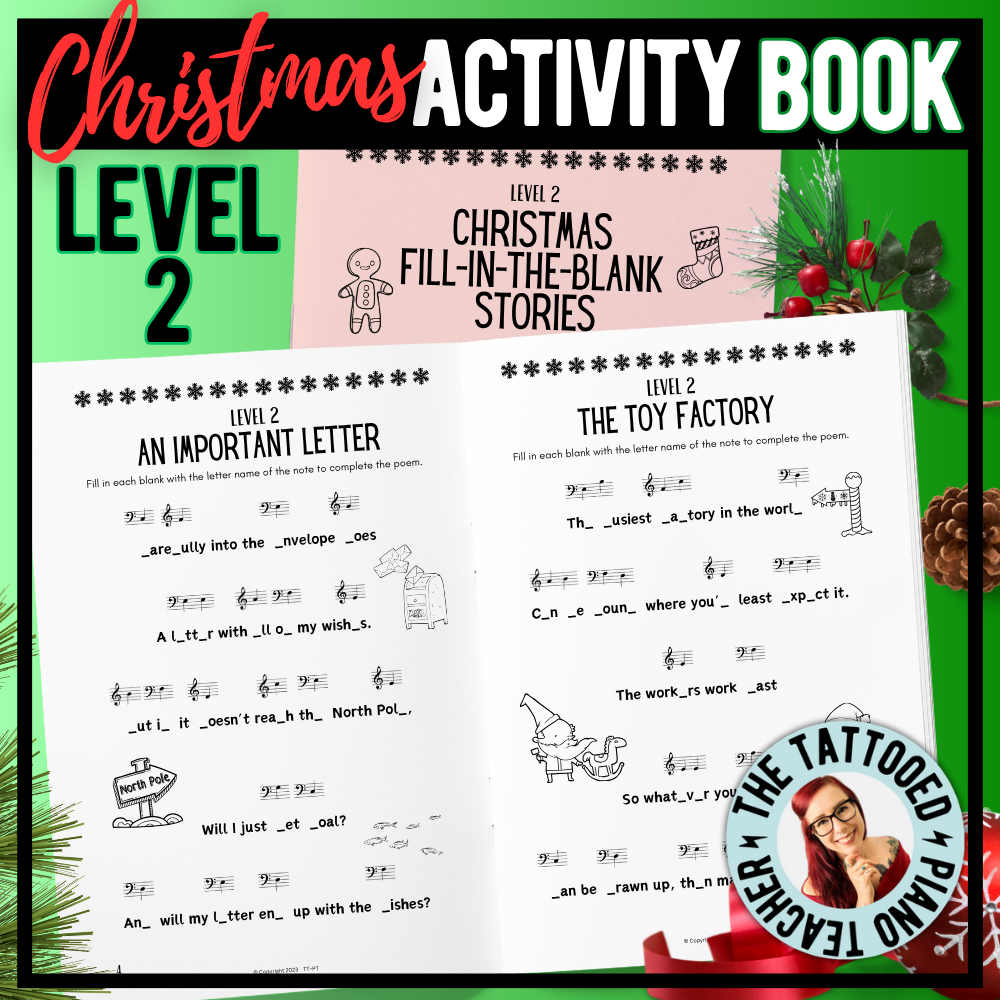 Level 2 Christmas Music Story Booklet – The Tattooed Piano Teacher