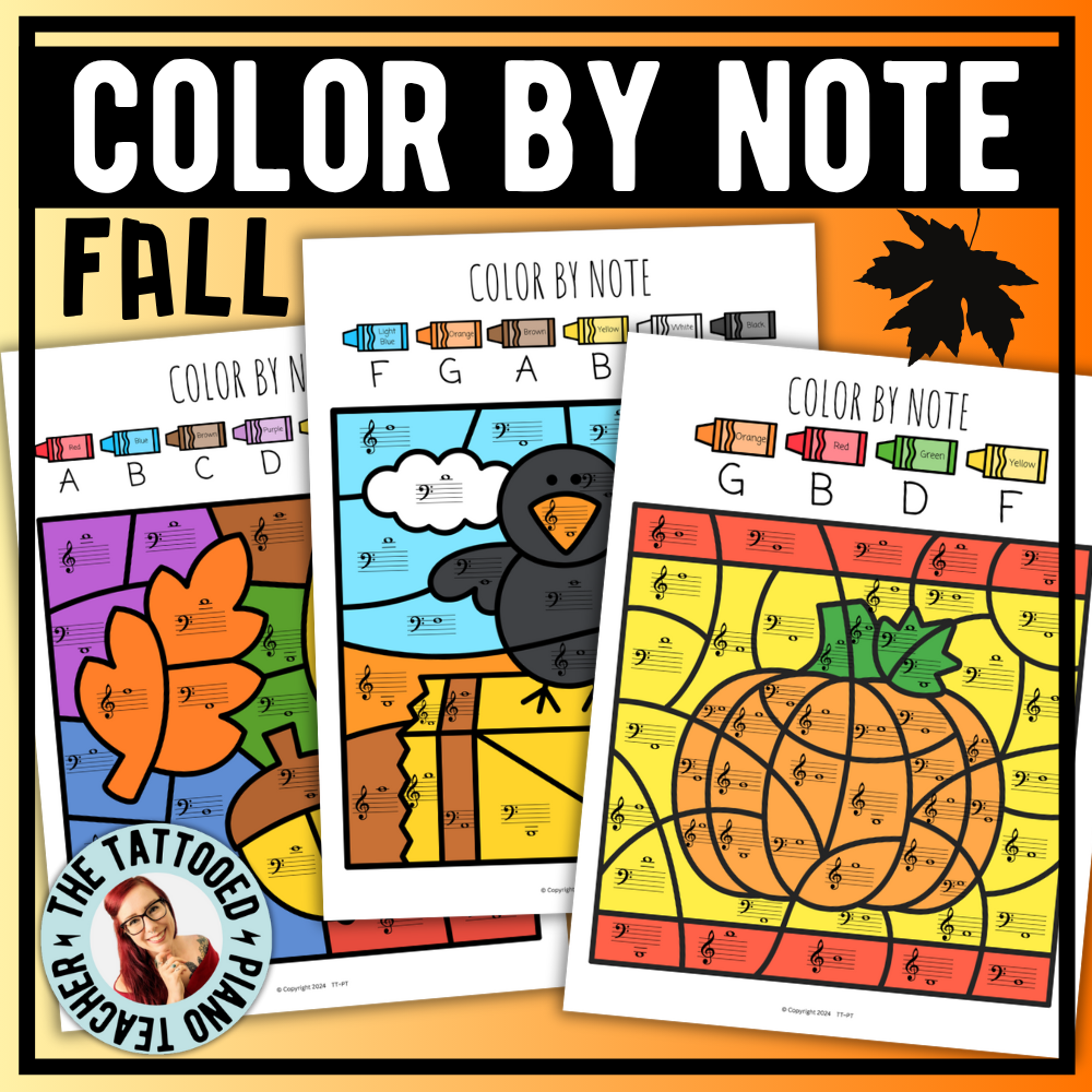 Fall Color-By-Note – The Tattooed Piano Teacher