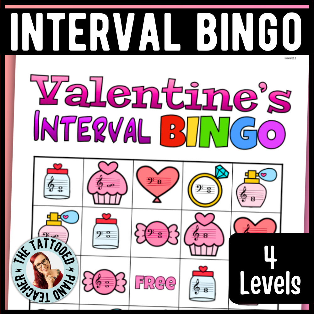 Valentine's Day Music Interval Bingo – The Tattooed Piano Teacher