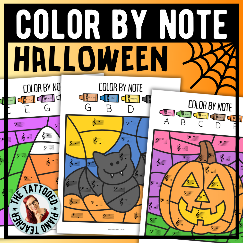 Halloween Color-By-Note – The Tattooed Piano Teacher