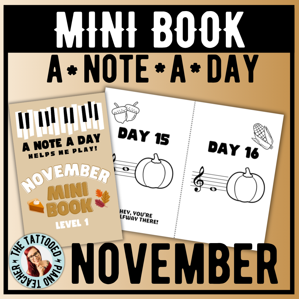 November Note A Day Mini Book – The Tattooed Piano Teacher