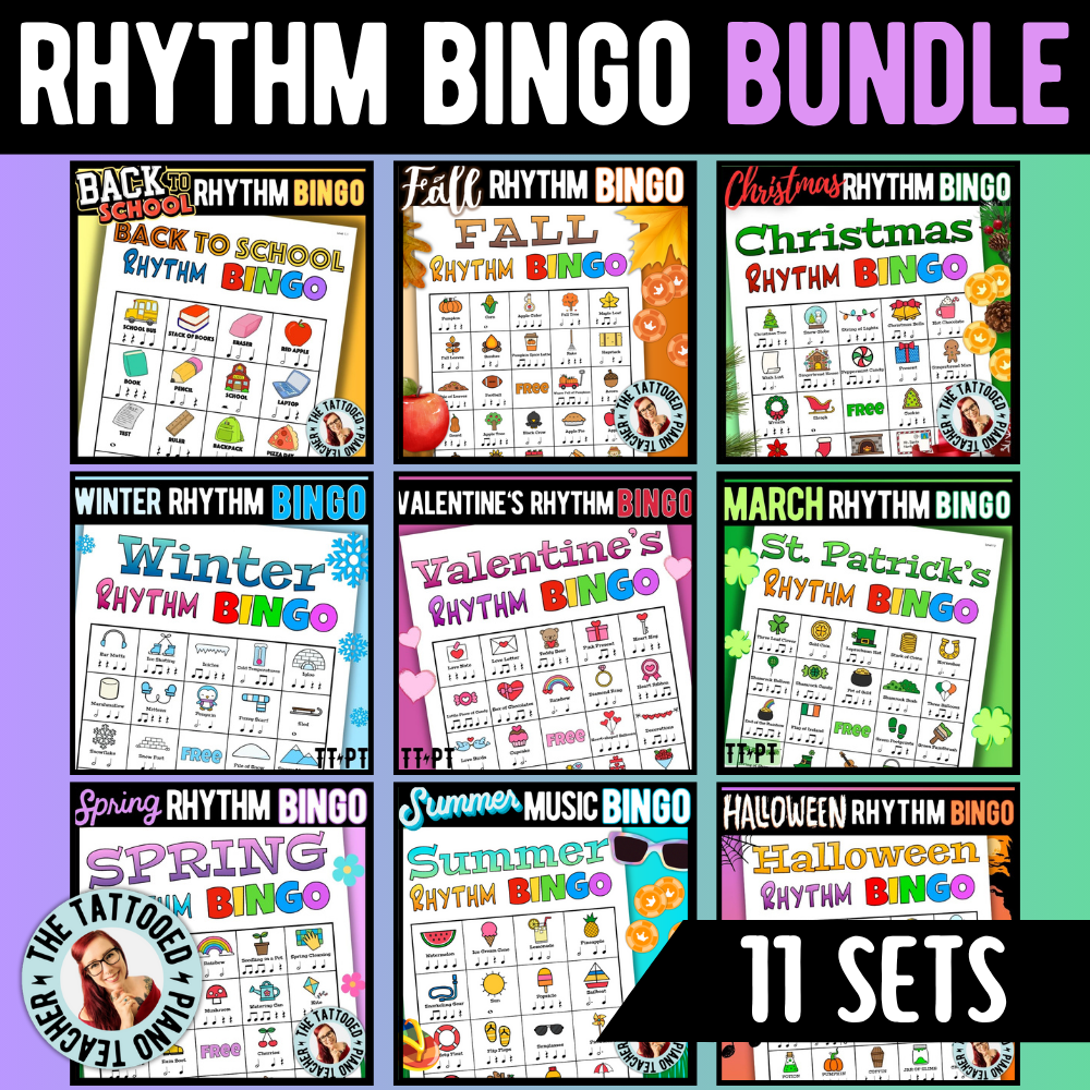 Rhythm Bingo Year Round Bundle – The Tattooed Piano Teacher