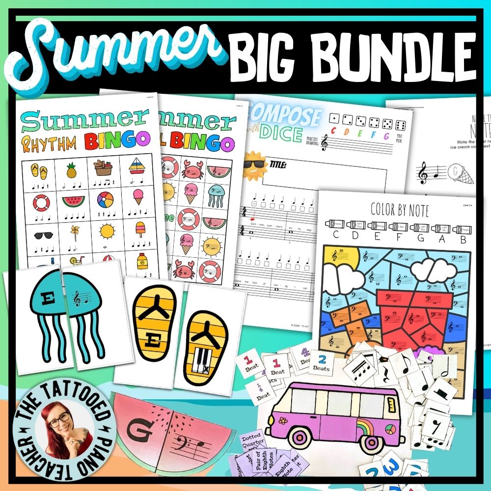 Summer Big Bundle [Activities + Worksheets] – The Tattooed Piano Teacher