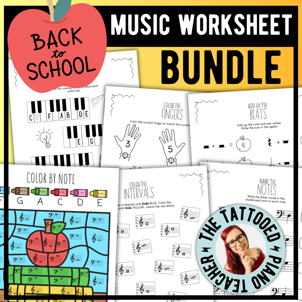 Back to School Worksheets Bundle – The Tattooed Piano Teacher