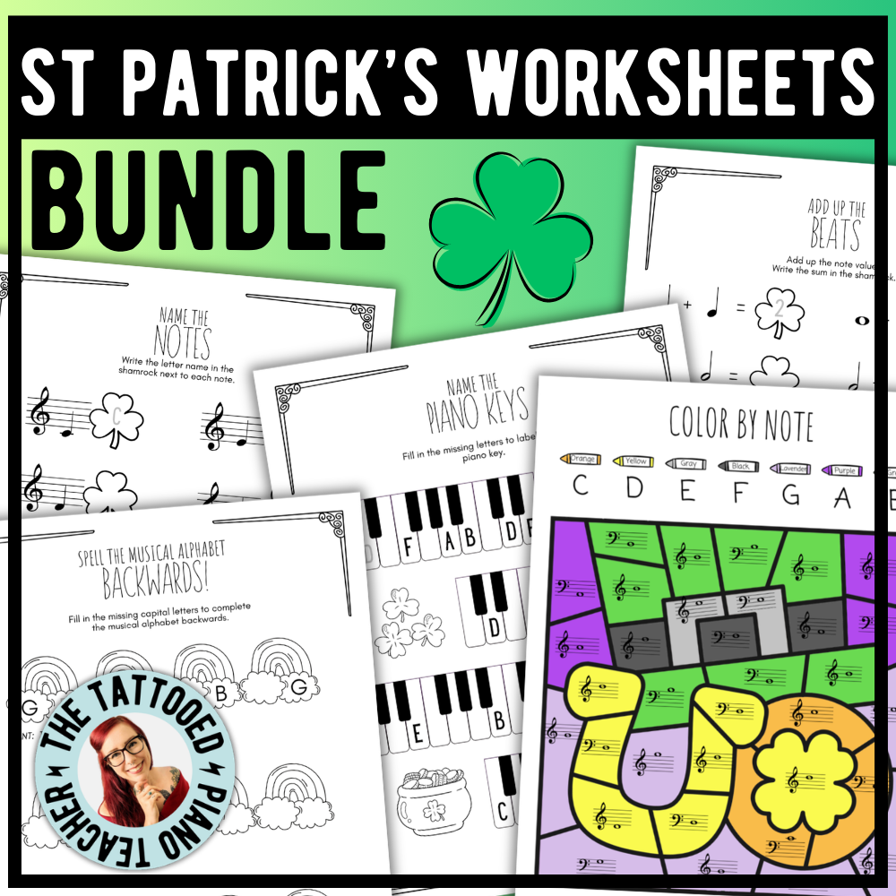 St. Patrick's Day Music Worksheets Bundle – The Tattooed Piano Teacher