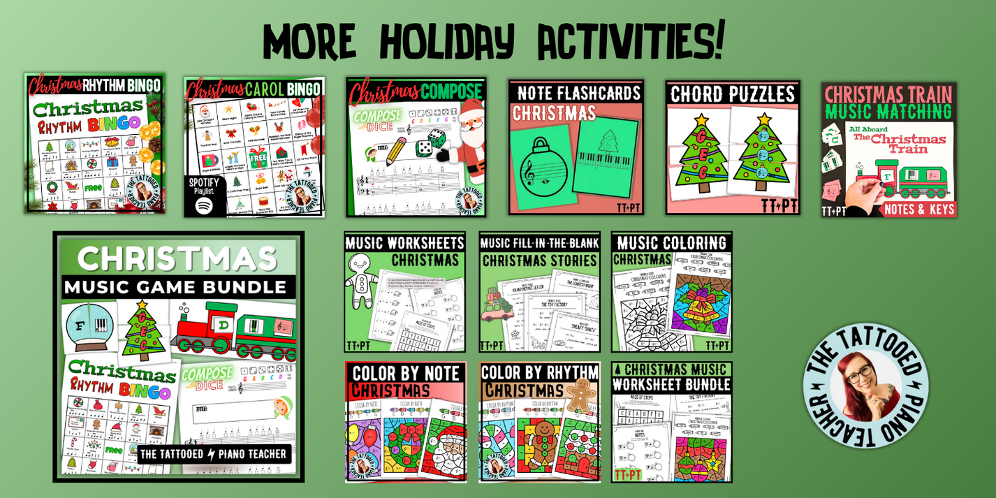 Christmas Music Interval Bingo – The Tattooed Piano Teacher