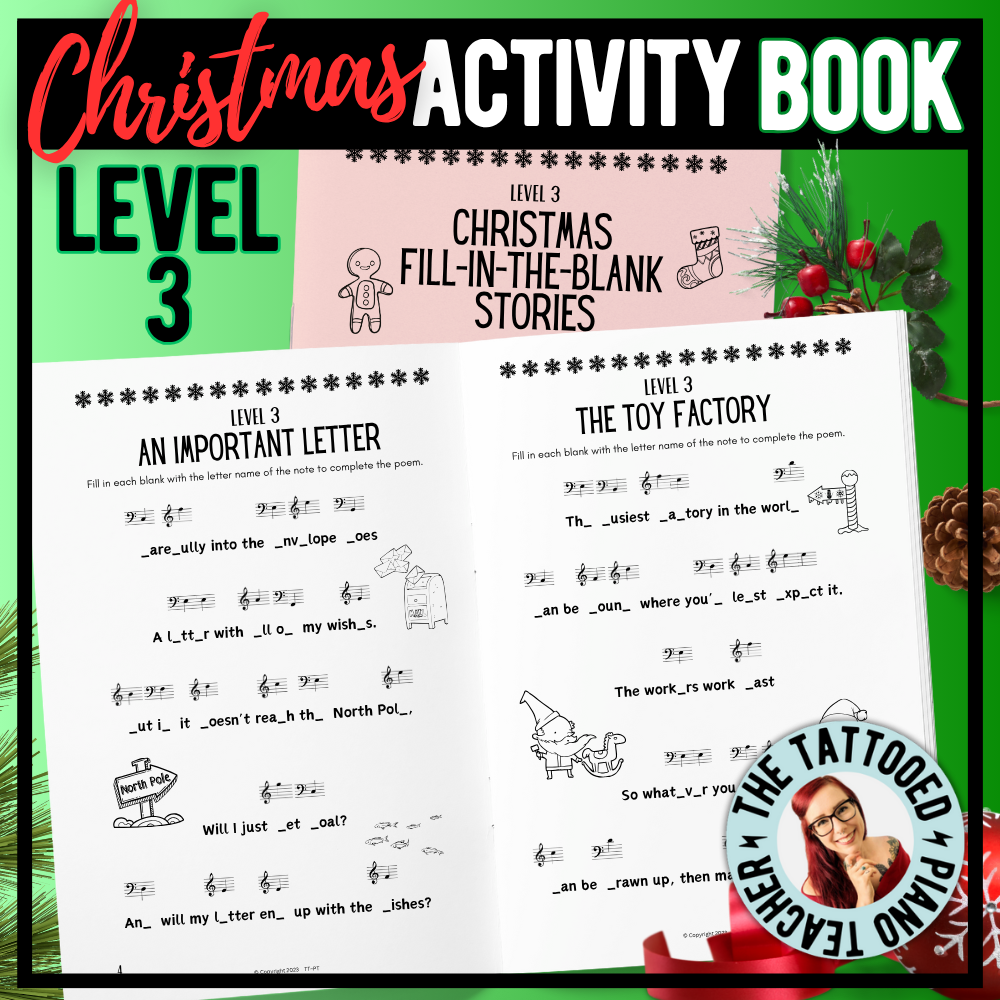 Level 3 Christmas Music Story Booklet – The Tattooed Piano Teacher