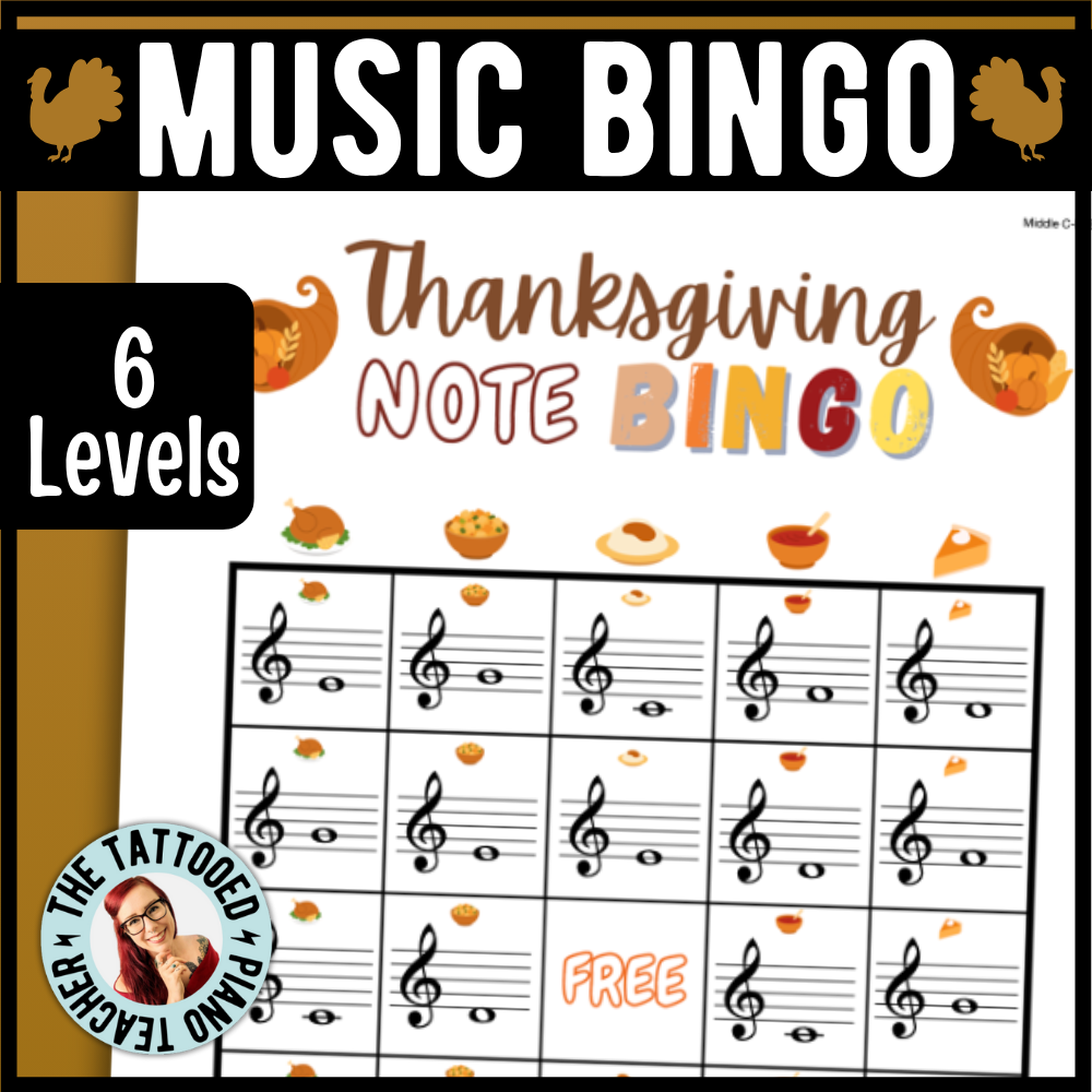 Thanksgiving Music Note Bingo – The Tattooed Piano Teacher