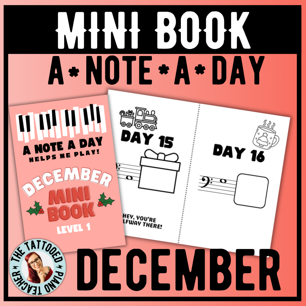 December Note A Day Mini Book – The Tattooed Piano Teacher