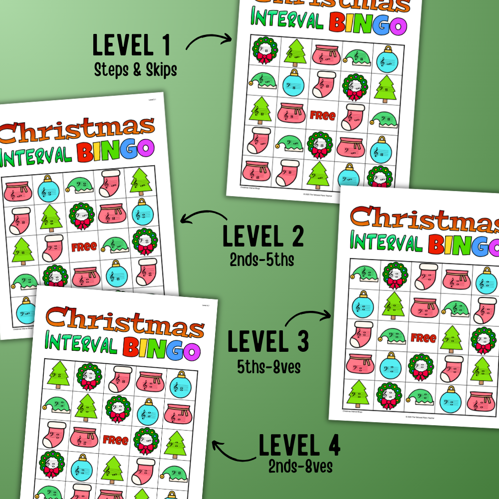 Christmas Music Interval Bingo – The Tattooed Piano Teacher
