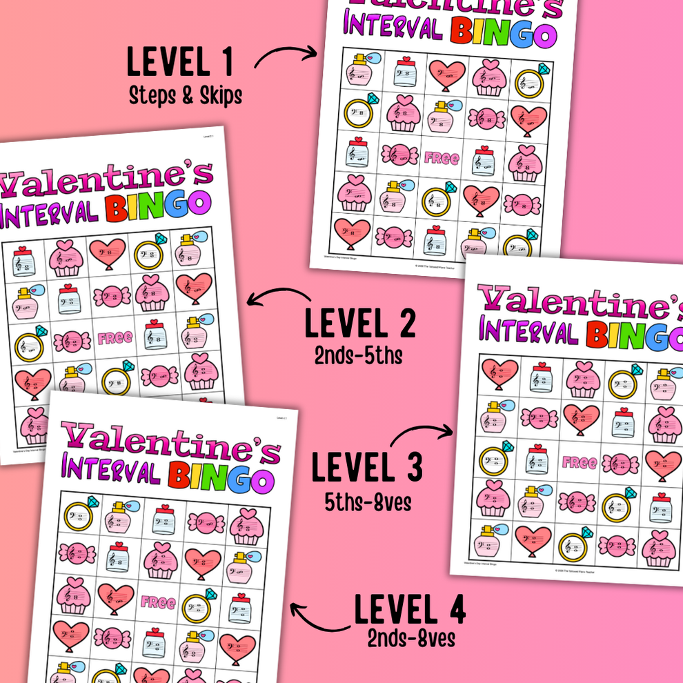 Valentine's Day Music Interval Bingo – The Tattooed Piano Teacher