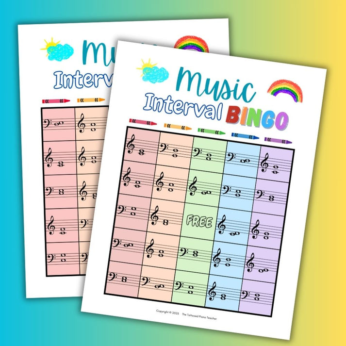 Music Interval Bingo Sample Pages – The Tattooed Piano Teacher