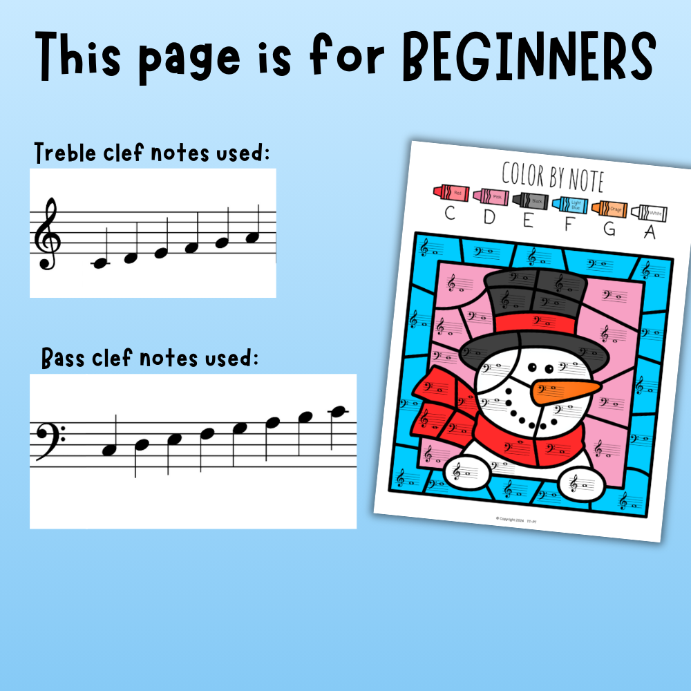 Winter Music Coloring Page – The Tattooed Piano Teacher