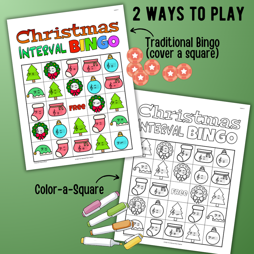 Christmas Music Interval Bingo – The Tattooed Piano Teacher