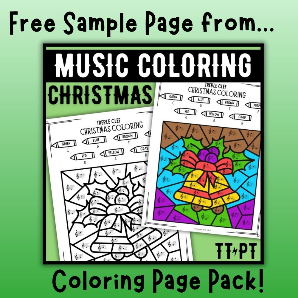 Christmas Music Coloring Page – The Tattooed Piano Teacher