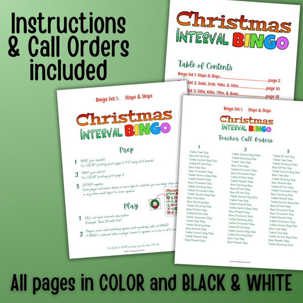 Christmas Music Interval Bingo – The Tattooed Piano Teacher