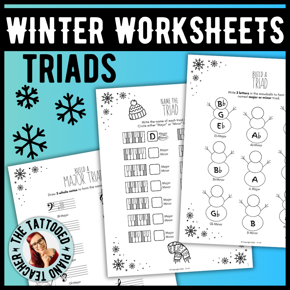 Winter TRIADS Worksheets – The Tattooed Piano Teacher