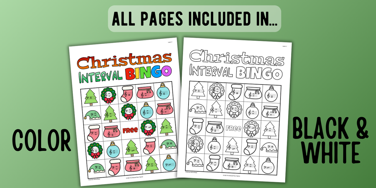 Christmas Music Interval Bingo – The Tattooed Piano Teacher