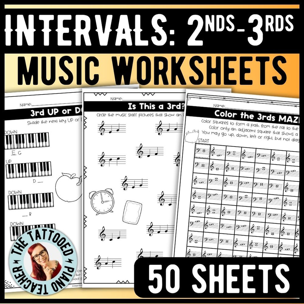 3rds Interval Worksheets – The Tattooed Piano Teacher